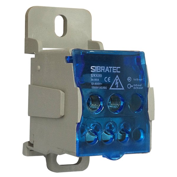 Bloco de Distribuição UKK80 | 1 Entrada e 6 Saídas 80A