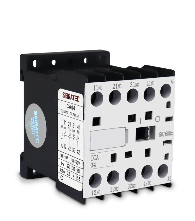 Contator Auxiliar 6A | Bobina 24Vca | ICA04 | 4NF