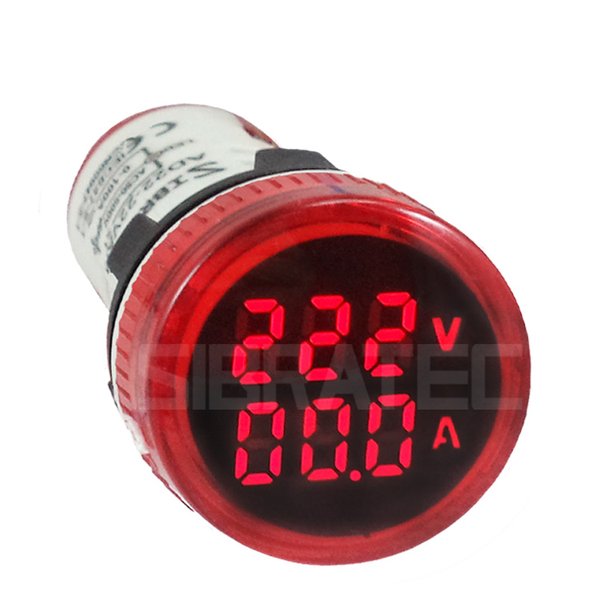 Voltímetro/Amperímetro Digital AD22 60-500Vca 0-100A | Vermelho Voltímetro/Amperímetro Digital AD22 60-500Vca 0-100A | Vermelho