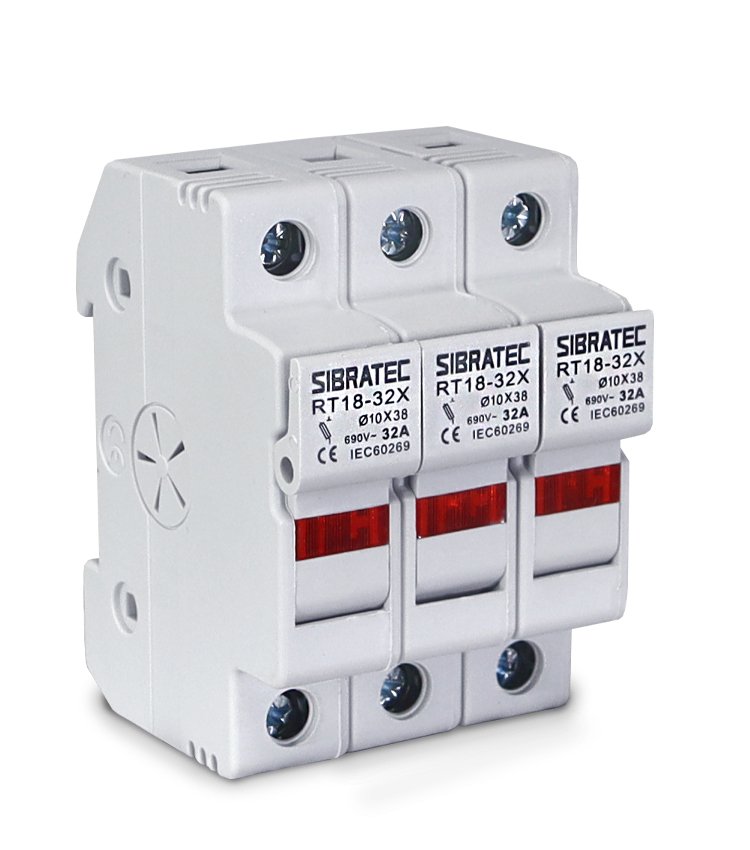 Porta Fusível Cartucho RT18-32 10x38mm | até 32A 3 Polos