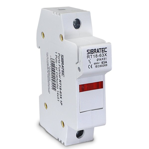 Porta Fusível Cartucho RT18-63 14x51mm | até 63A 1 Polo