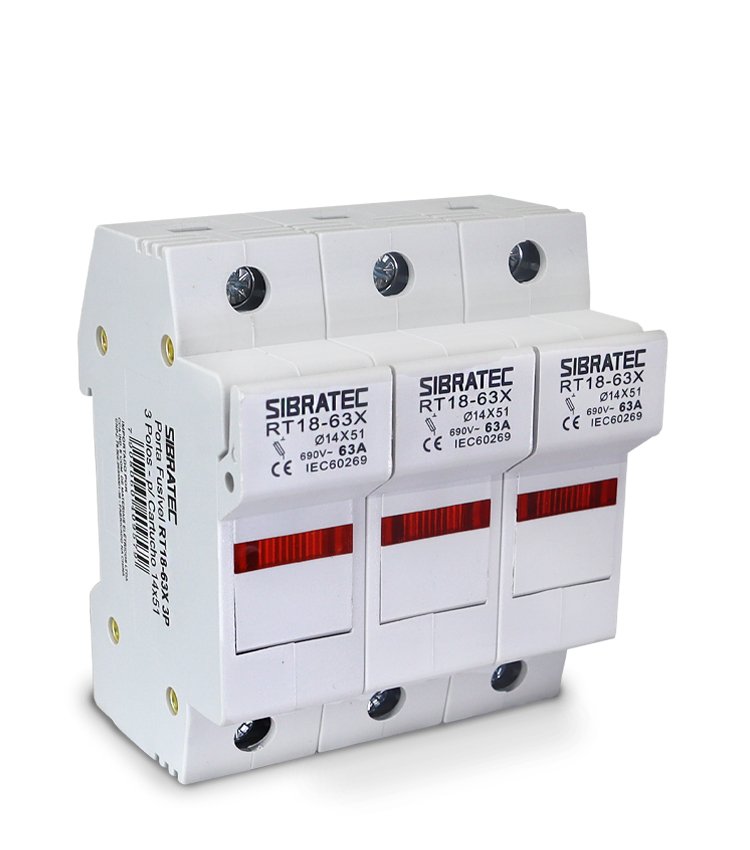 Porta Fusível Cartucho RT18-63 14x51mm | até 63A 3 Polos