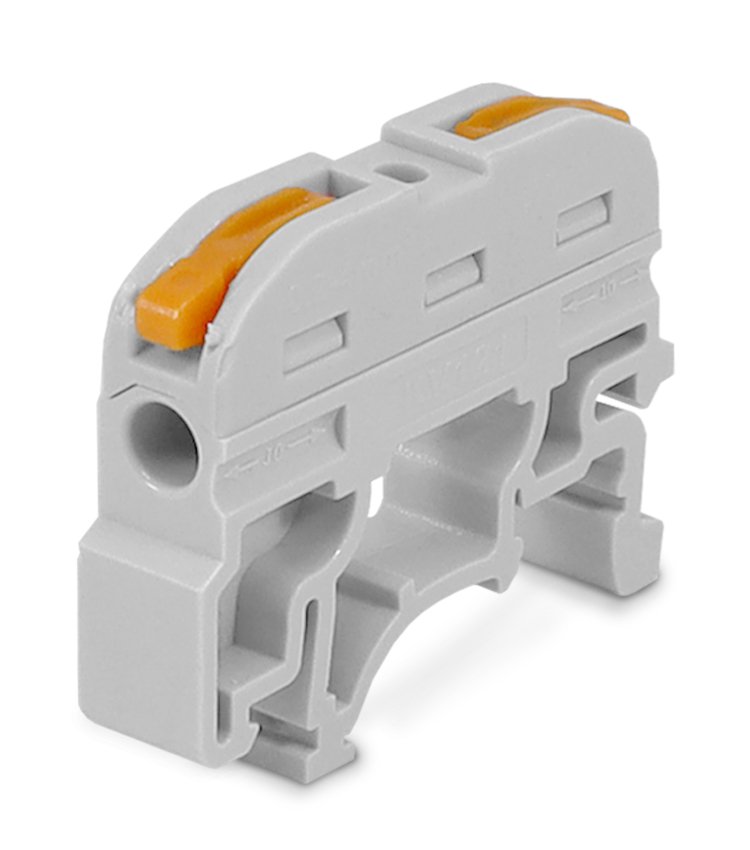 Conector de Emenda Trilho DIN 1 Via 32A Cinza | Cabo 0,2-4,0mm²