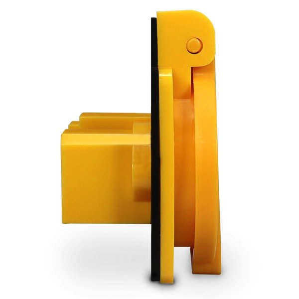 Tomada 2P+T Embutir Padrão Brasileiro 20A Amarelo com Tampa