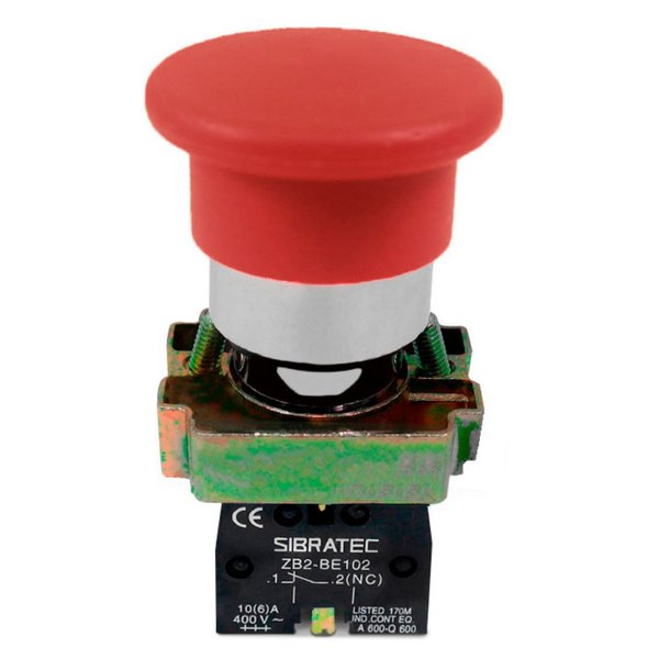 Botão de Emergência Metálico XB2-BC42 sem Trava 1NF