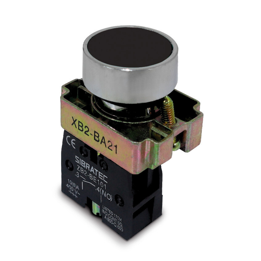 Botão de Impulso Metálico XB2-BA21 Preto 1NA