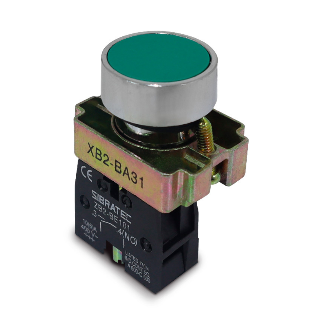 Botão de Impulso Metálico XB2-BA31 Verde 1NA