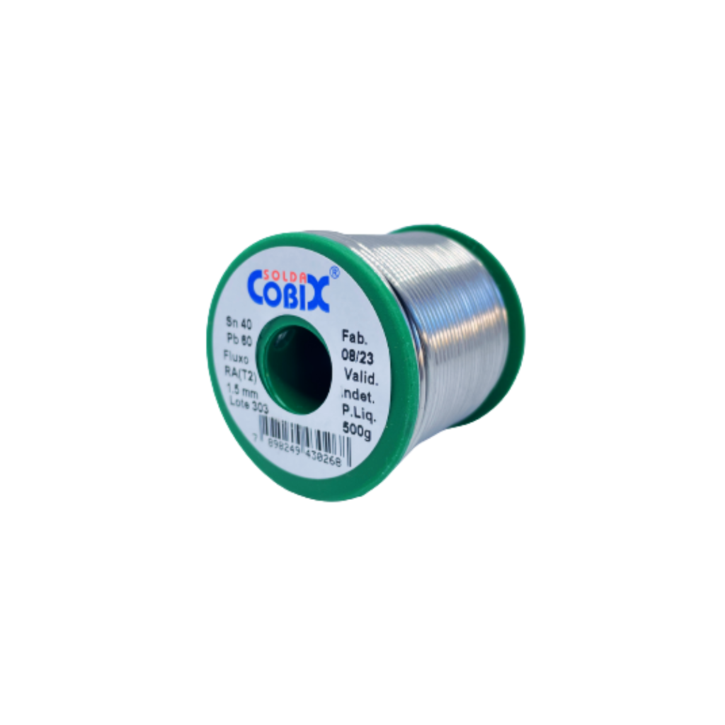 Fio de Estanho | Solda 40x60 (SNxPB) 1,5mm | Carretel Verde 500g