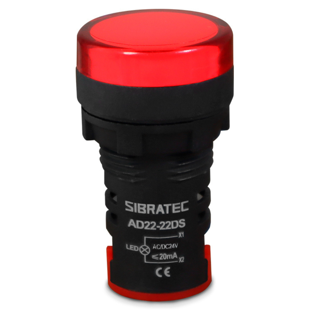 Kit Sinaleiro LED 22mm 24Vcc/Vca | Vermelho e Verde