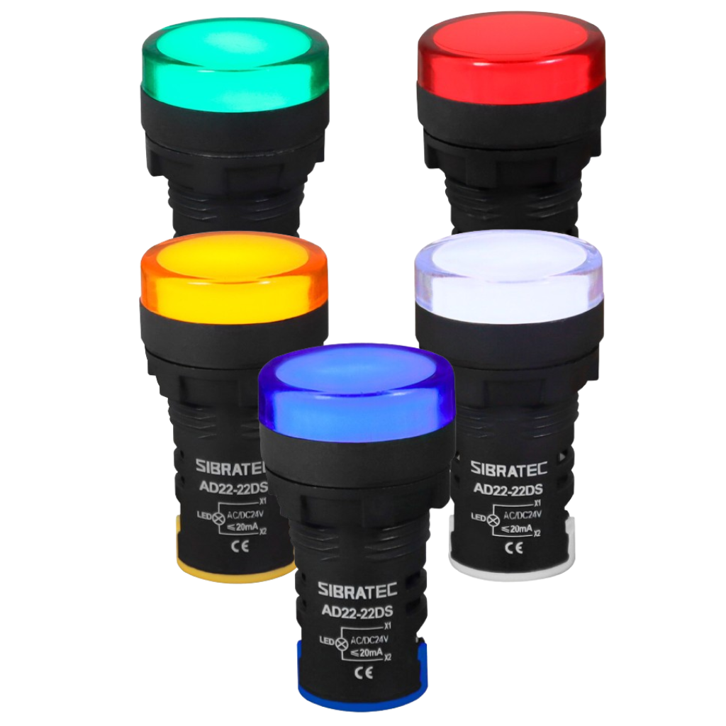 Kit Sinaleiro LED 22mm 24Vcc/Vca | 5 cores