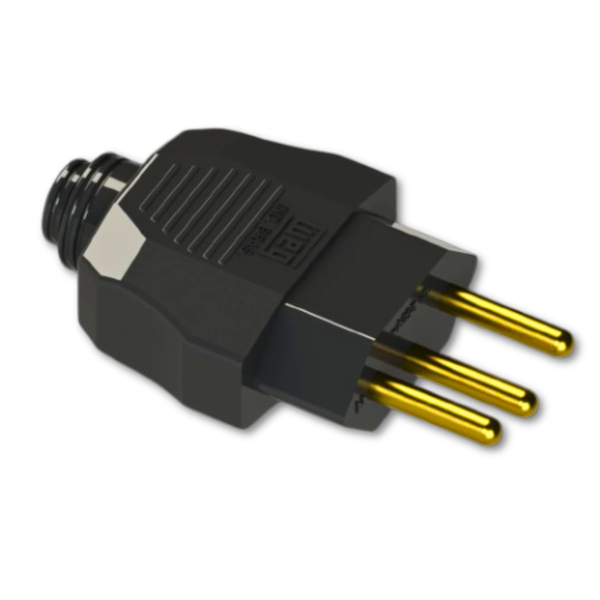 Plugue Macho 2P+T 20A 250Vca | Preto