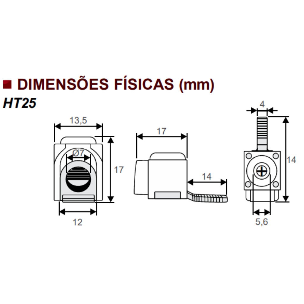 Kit Conector Genérico para Disjuntor DIN com Saída Frontal | TEDIN HT25