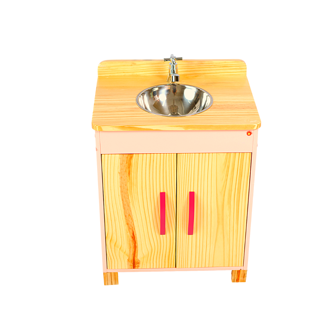 Cozinha infantil - Pia individual - rosa - A Casa da Criança