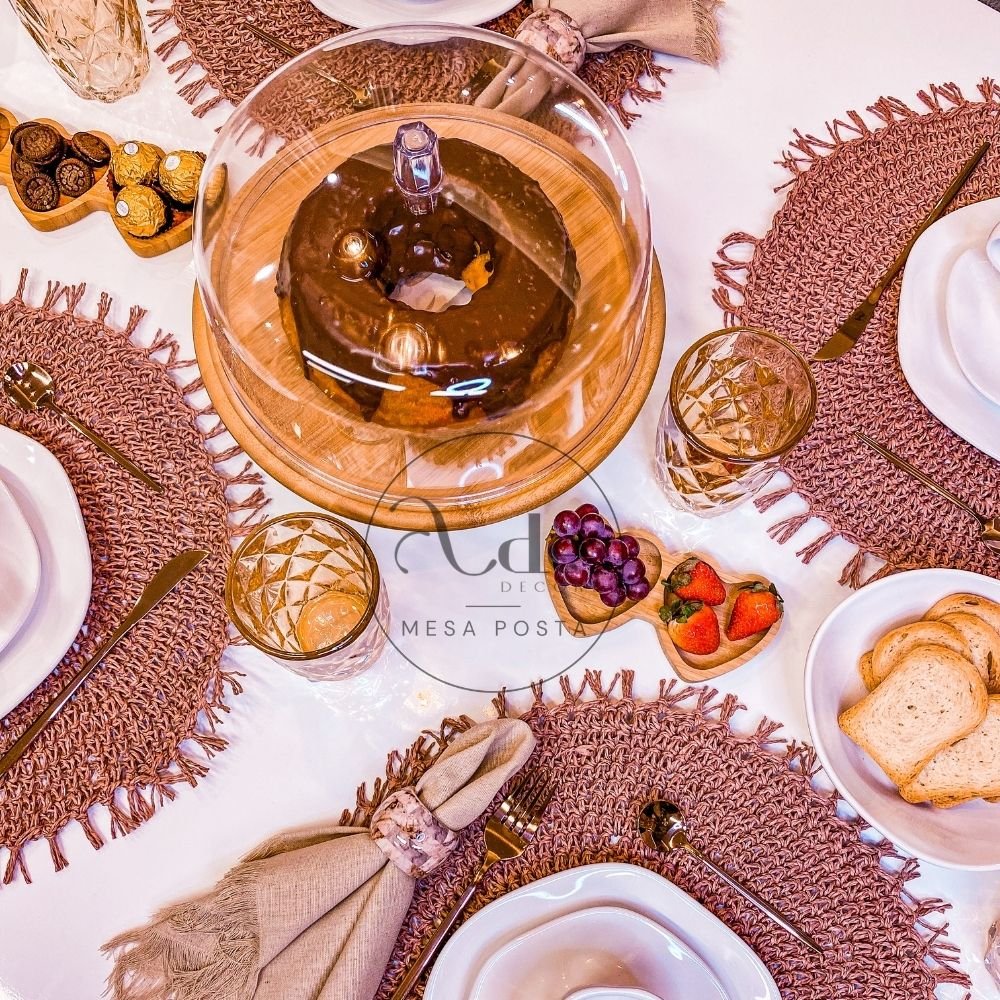 Boleira em Bambu com Tampa e Base - 27 cm