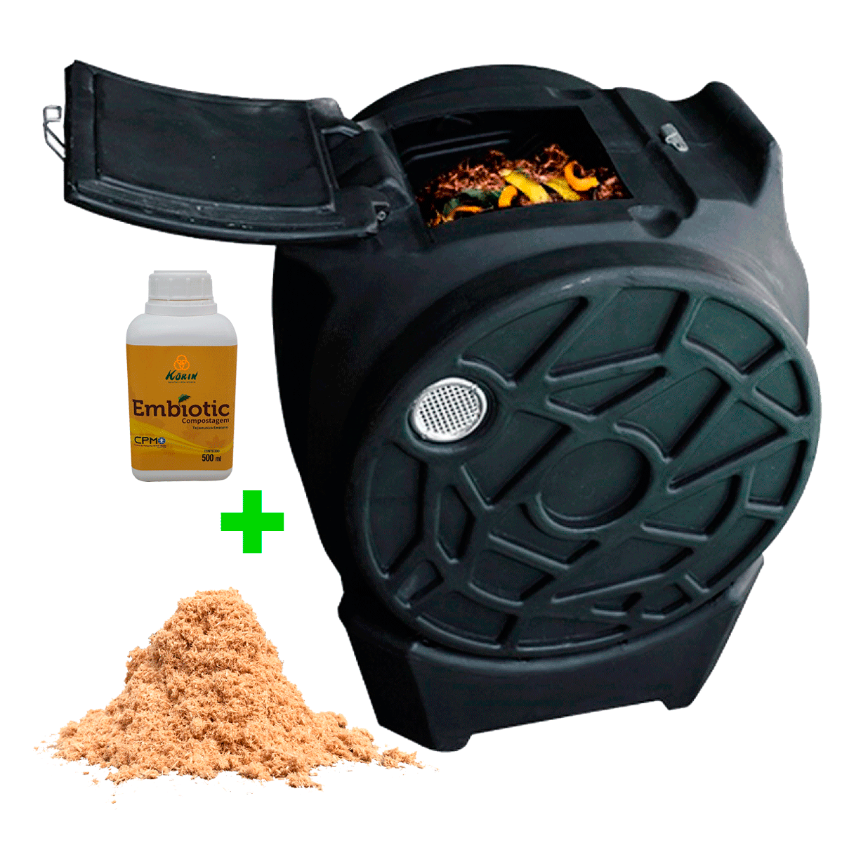 Composteira Rotativa Usare + Acelerador de Compostagem Embiotic 500 ml