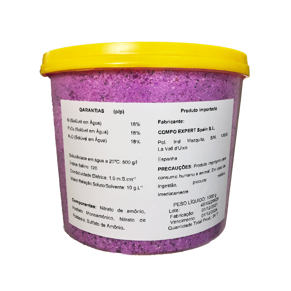 Fertilizante Hidrossolúvel Para Fertirrigação HYDROSPEED 18-18-18 Compo ...