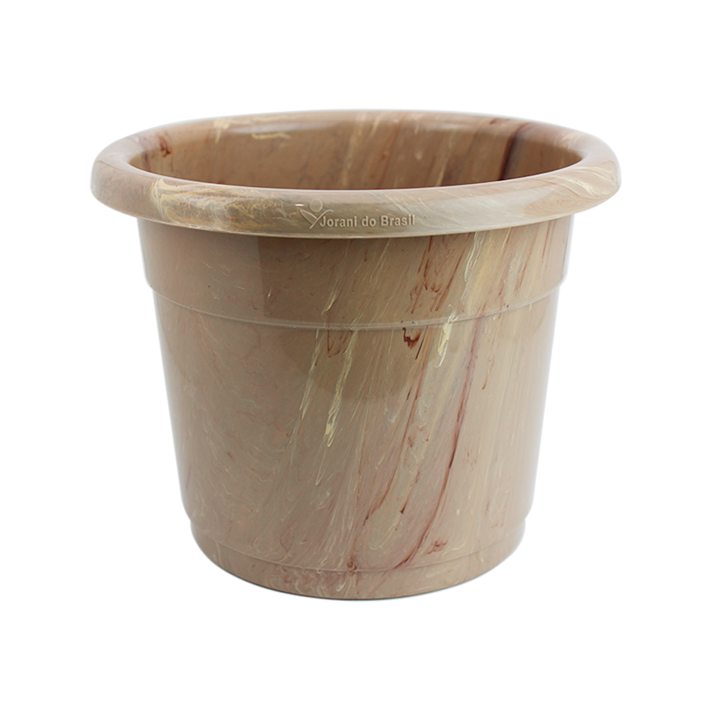 Vaso de Plástico Redondo Decor N 22 Jorani Bege Travertino