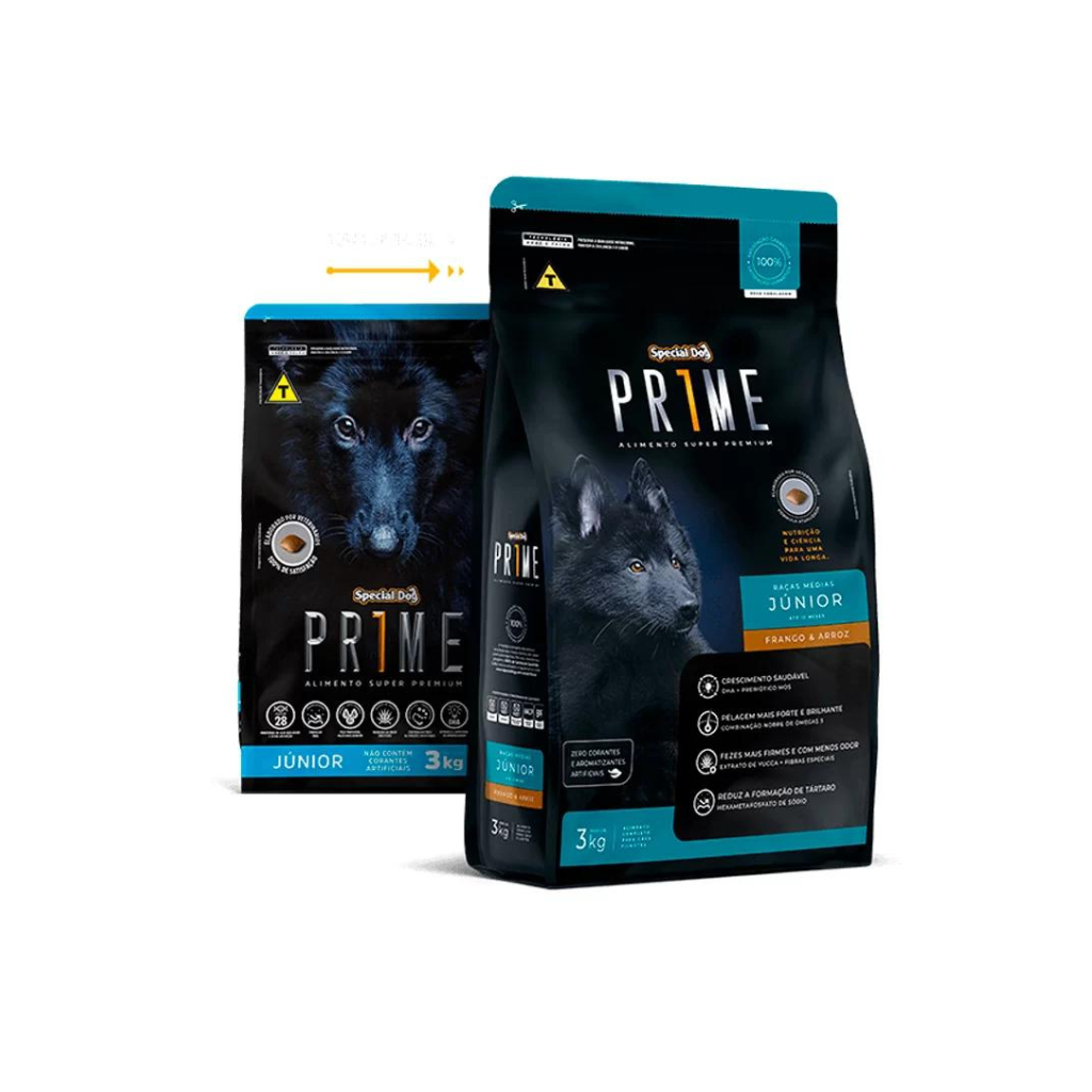 Ração Special Dog Prime Júnior para Cães Filhotes de Porte Médio Sabor ...
