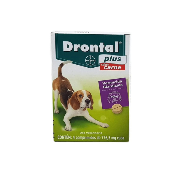 Drontal Plus Sabor Carne 10 kg - 4 Comprimidos