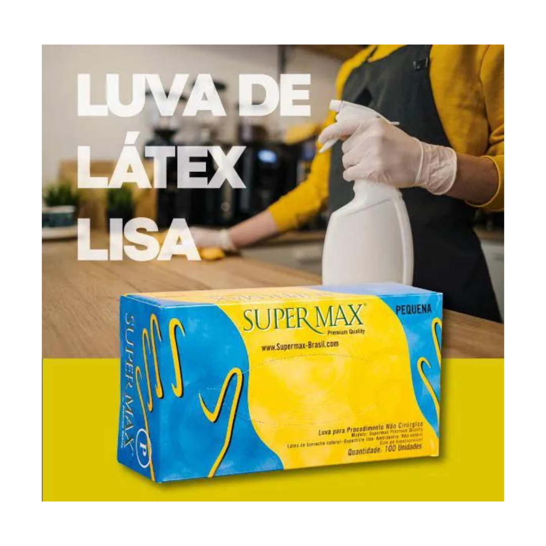 Luva Procedimento Latex Descartavel Premium Quality Com Po SUPERMAX ...