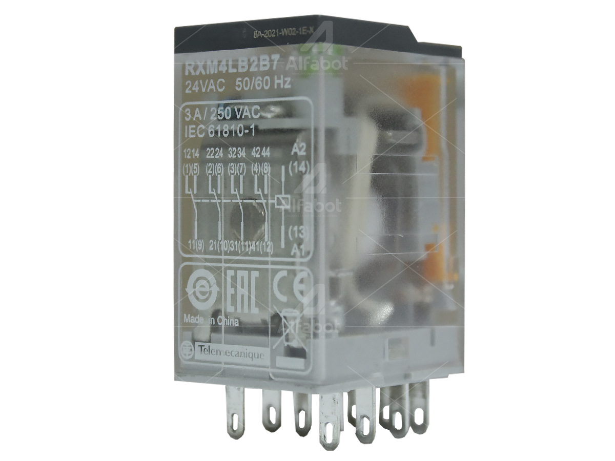 Relé de Interface 24VAC 4NAF 3A com LED - RXM4LB2B7