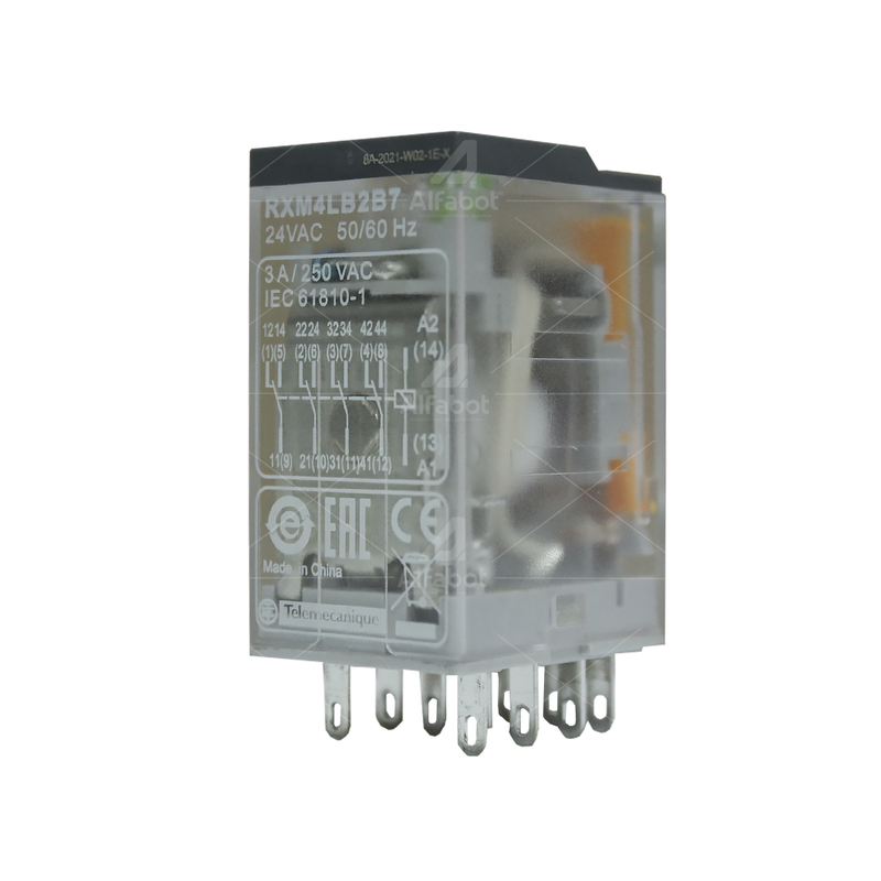 Relé de Interface 24VAC 4NAF 3A com LED - RXM4LB2B7