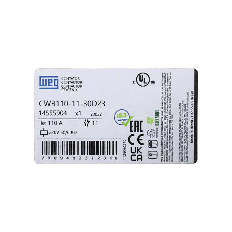 Contator Tripolar 110A 1NA+1NF 220VCA CWB110-11-30D23