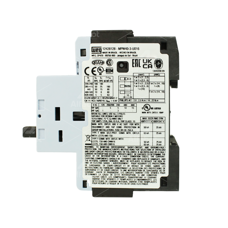 Disjuntor-Motor Tripolar MPW40-3-U016 10 - 16A
