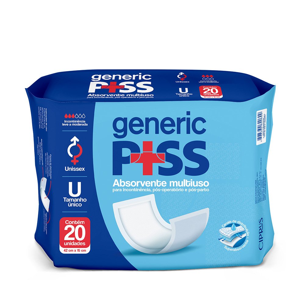 Absorvente Adulto Unissex Pós Parto e Operatório - Generic Piss