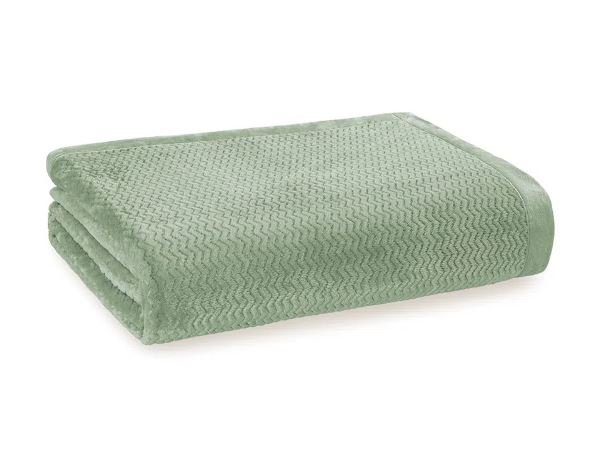 Manta de Microfibra Casal Karsten Borges Musgo - Camicado