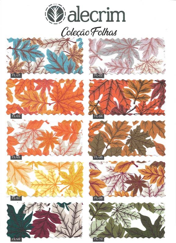 Tricoline 100% Algodão Alecrim Tecidos Fl-01 - Folhas Vintage