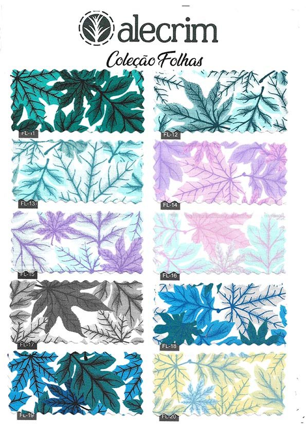 Tricoline 100% Algodão Alecrim Tecidos Fl-18 - Folhas Oceano
