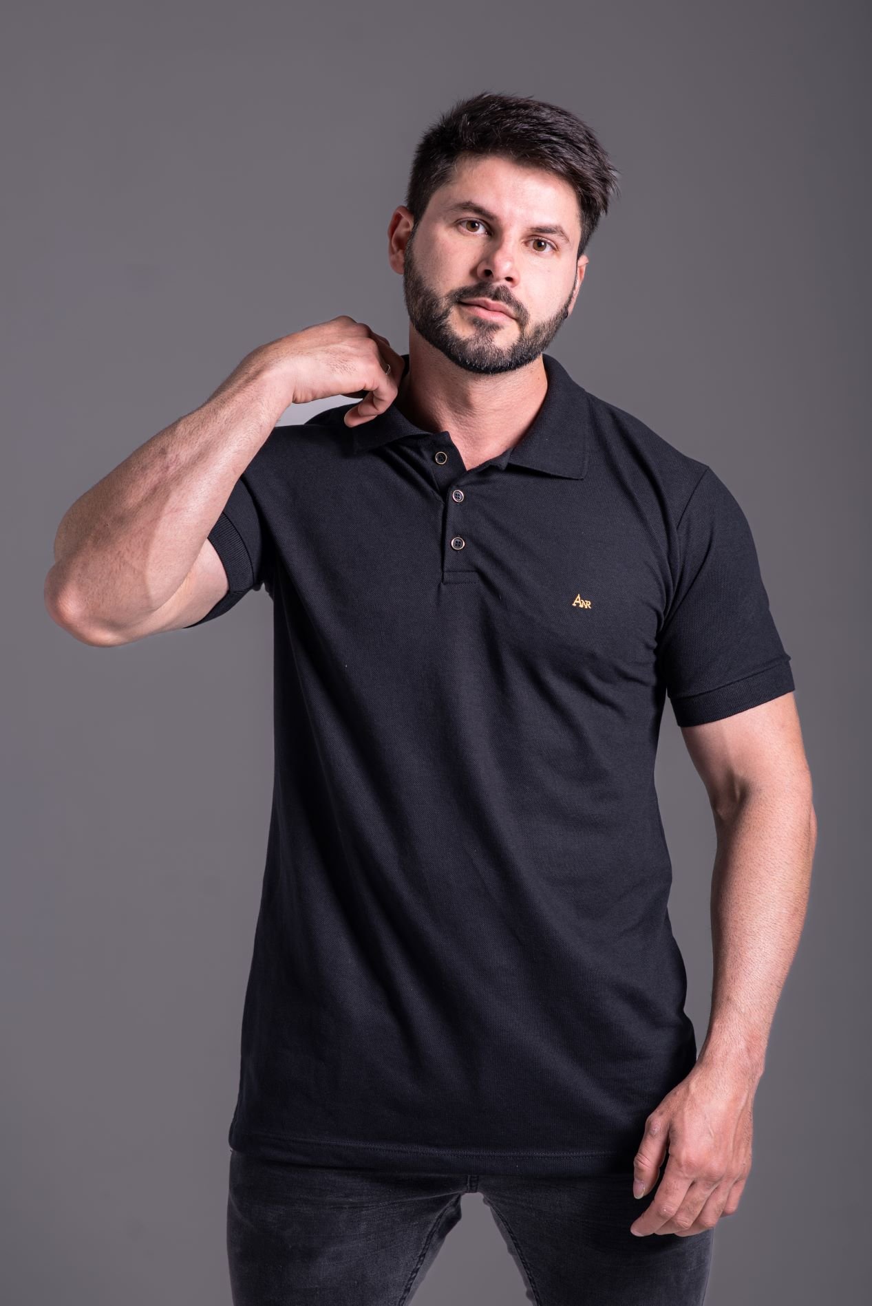 Camisa Polo Preta - Anarhu