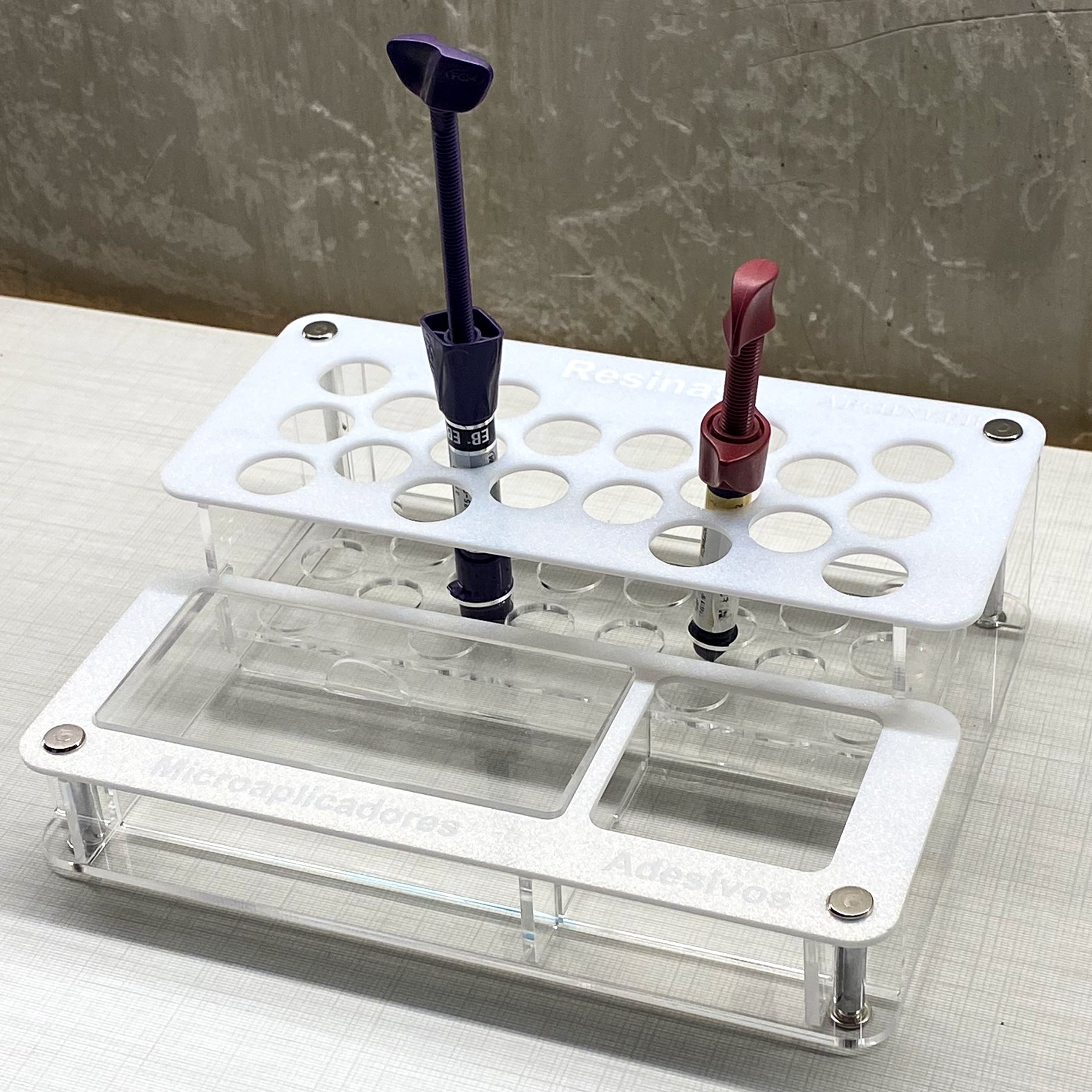 Porta Resinas Adesivos e Microbrush - Organizador Premium Archneer