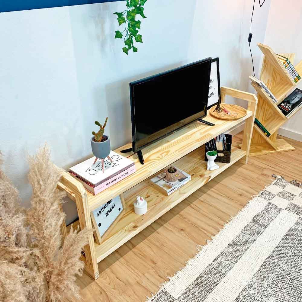 Rack de TV de Madeira Pinus Linea Natural