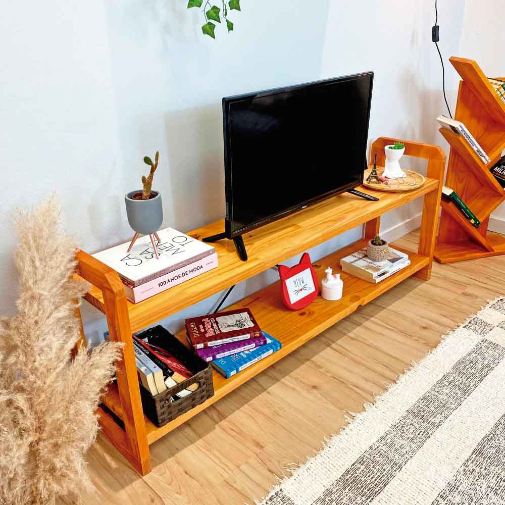 Rack de TV de Madeira Pinus Linea Carvalho