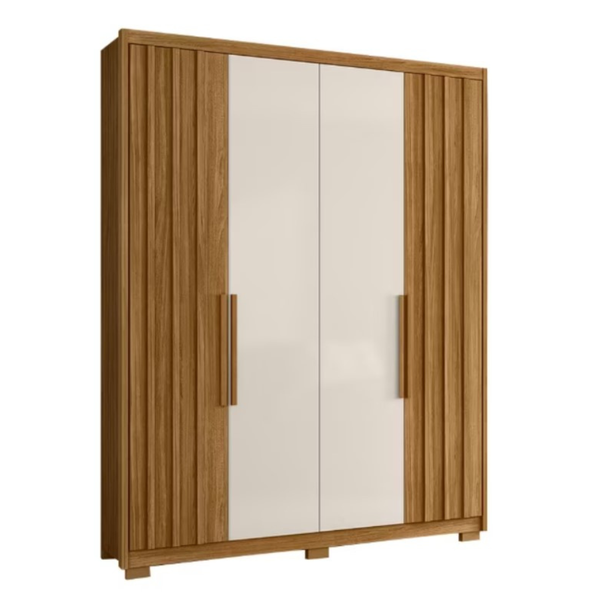 Guarda Roupa Califórnia 4 Portas 1,76m Freijó/Off White Moval