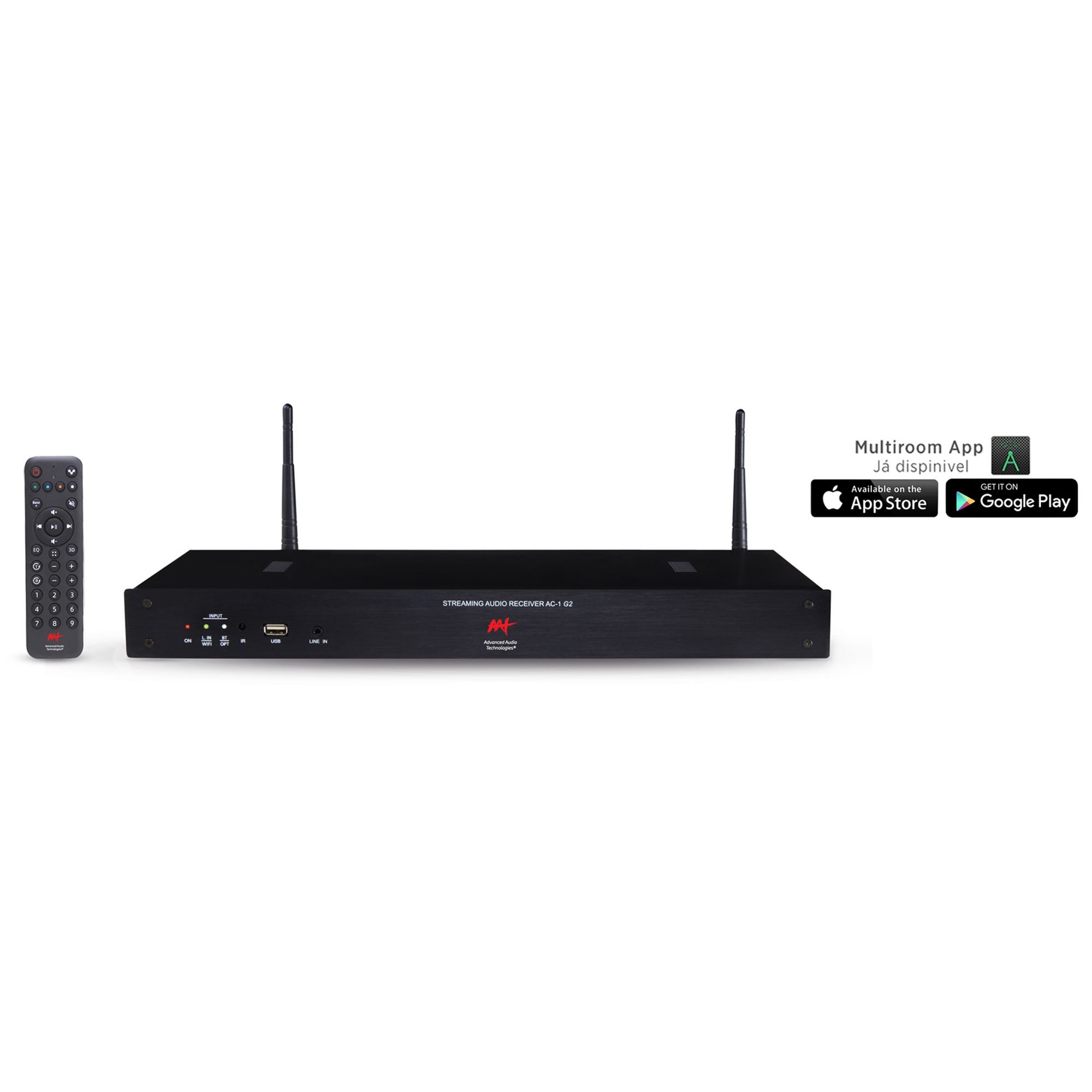 Amplificador AAT AudioCast AC-1 G2 Streaming WiFi Bluetooth Preto