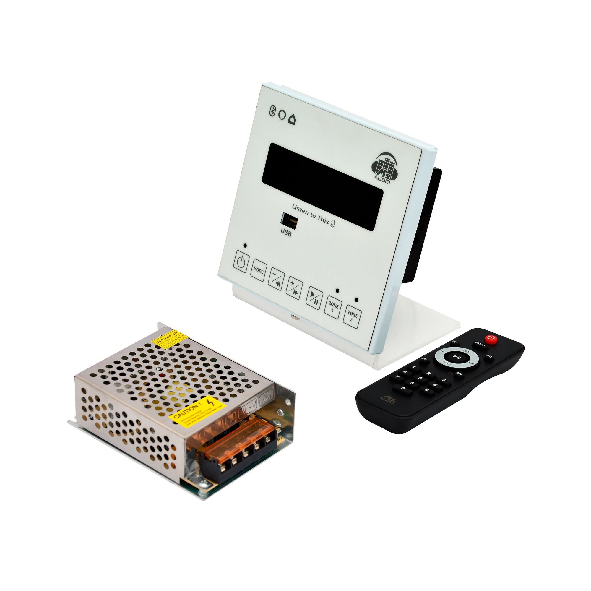 Kit Amplificador MS Audio KeyPad + 4 Caixas Frahm 6cx 50w - Branco ...