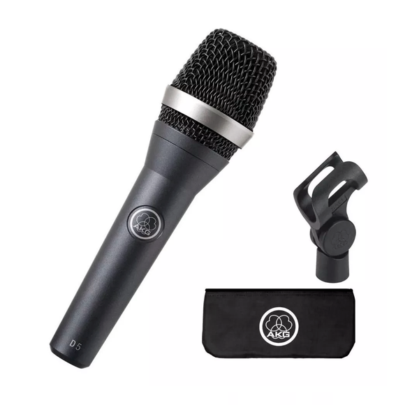 Microfone Dinâmico Profissional D5 Vocal Super Cardioide AKG - Preto ...