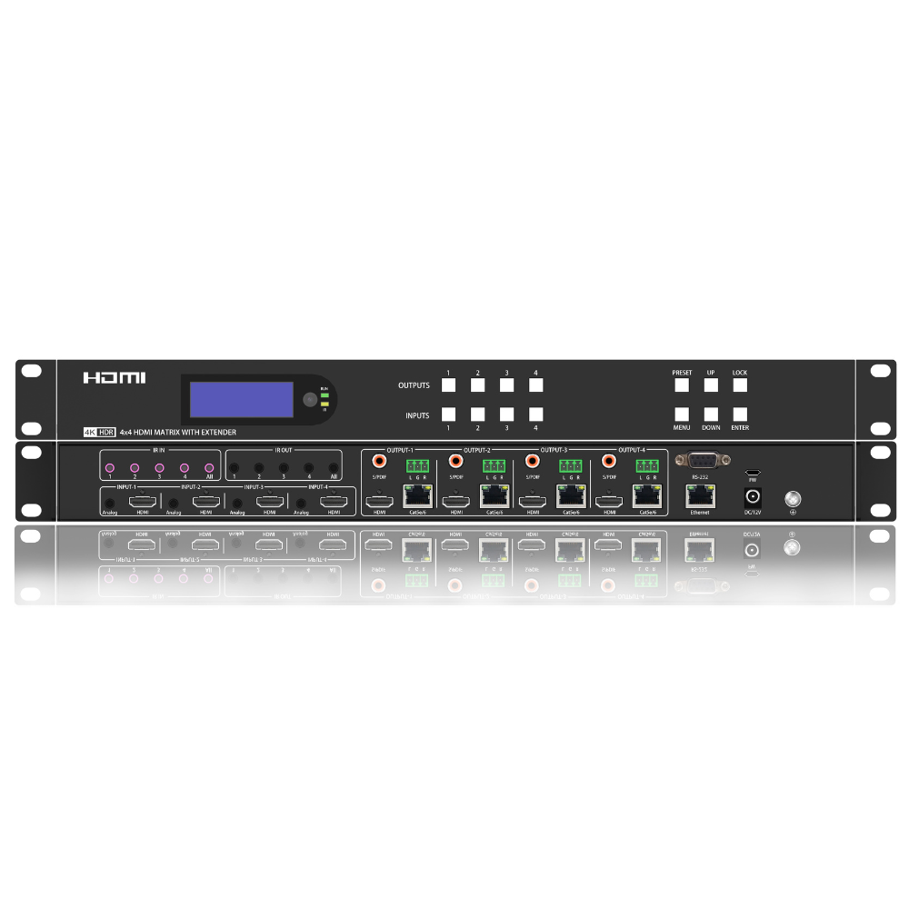 HDMI Matrix 4x4 com Extensor Encore