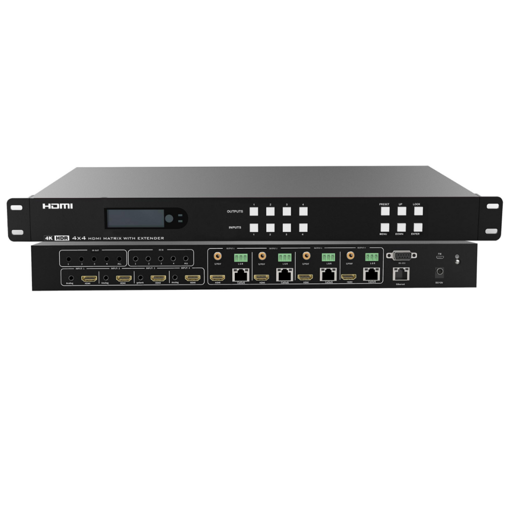 HDMI Matrix 4x4 com Extensor Encore