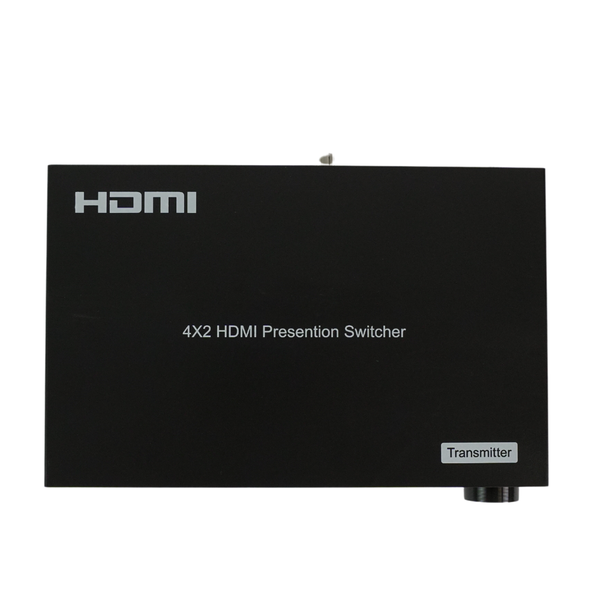 Switch HDMI 4x2 Smart Apresentação com microfone e Entrada USB-C