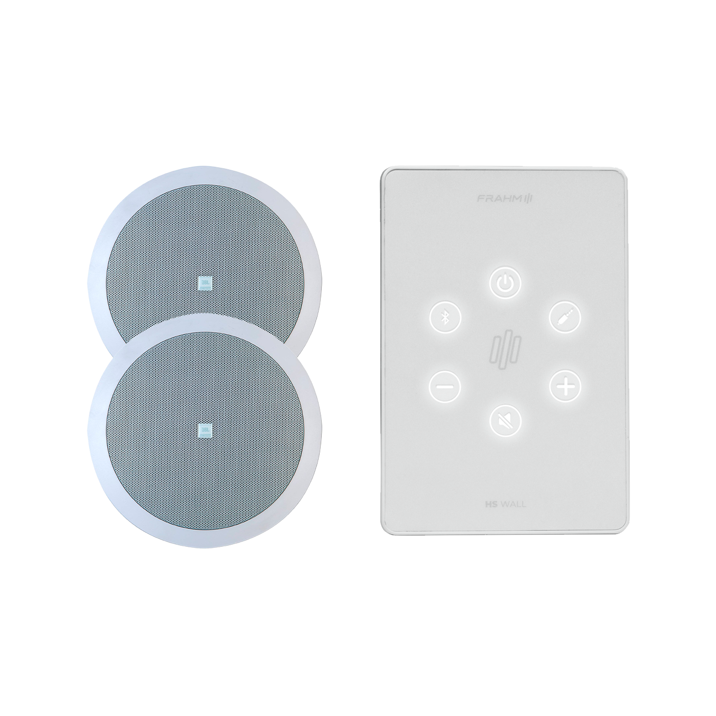 Kit Amplificador de Parede HS Wall Frahm + 2 Arandelas 6CO2R JBL Branco