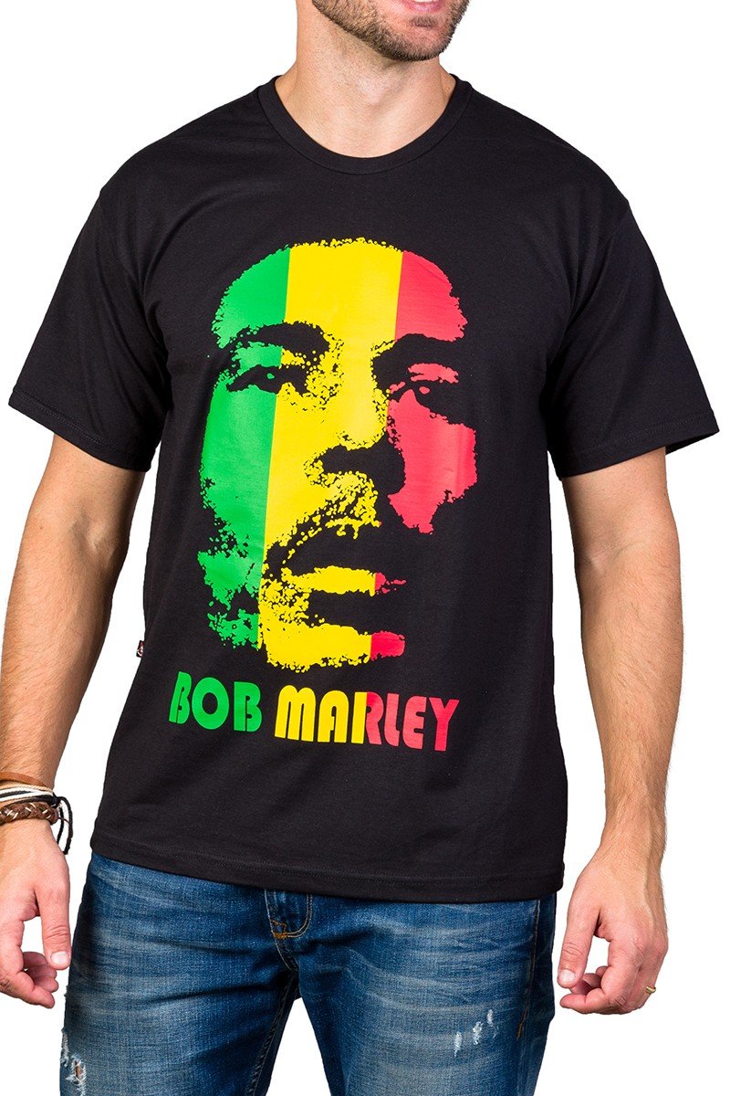 Camiseta Bob Marley Reggae Frente e Costas - UNISSEX