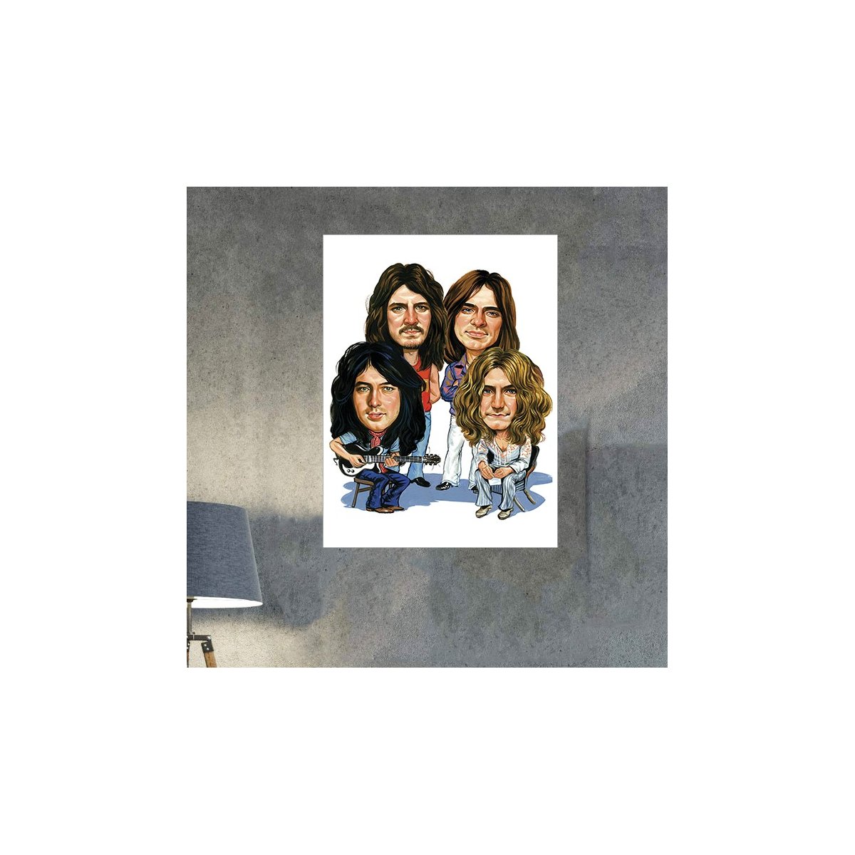 Placa Decorativa Led Zeppelin Cartoon Art