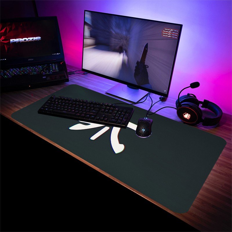 Mouse Pad Gamer Fnatic Logo Branco