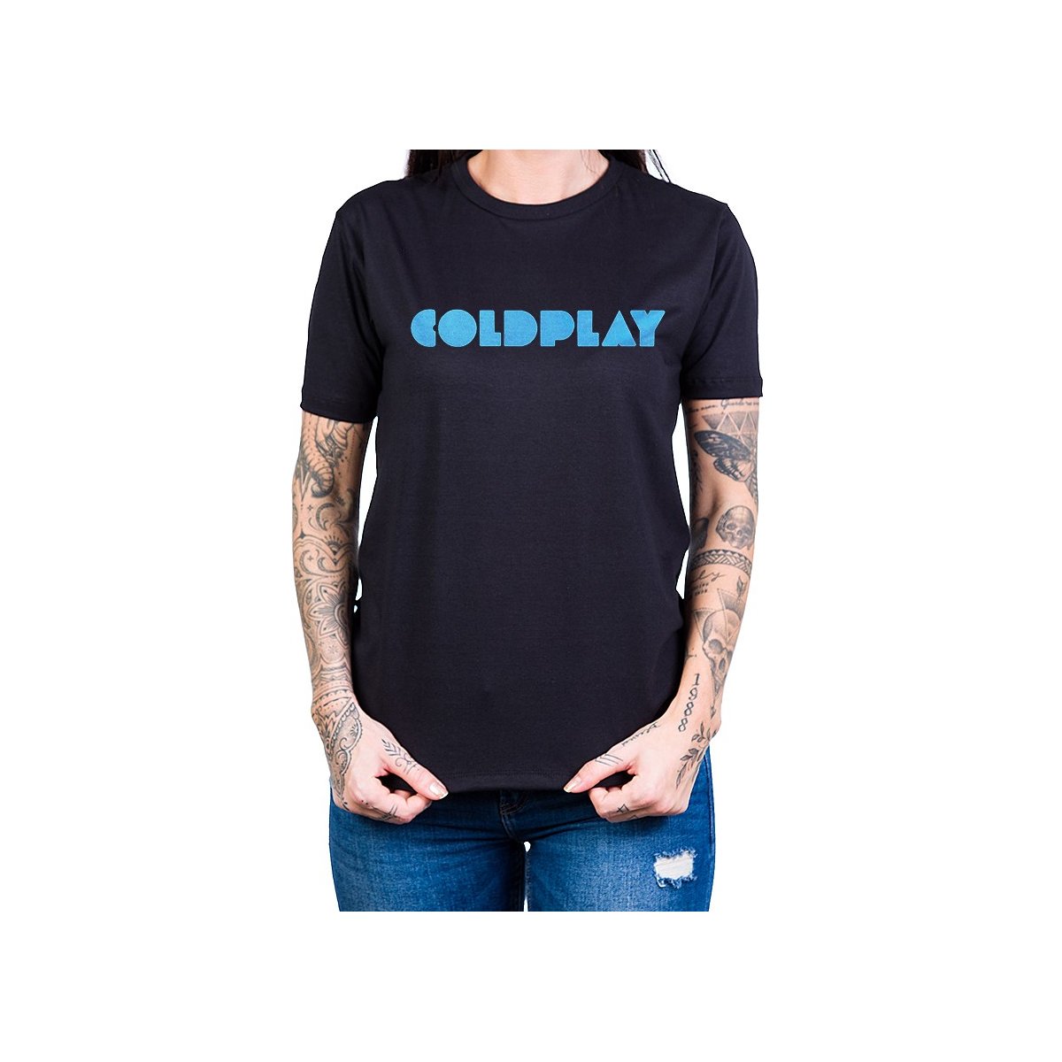 Camiseta Coldplay Live Azul com Gola - Unissex