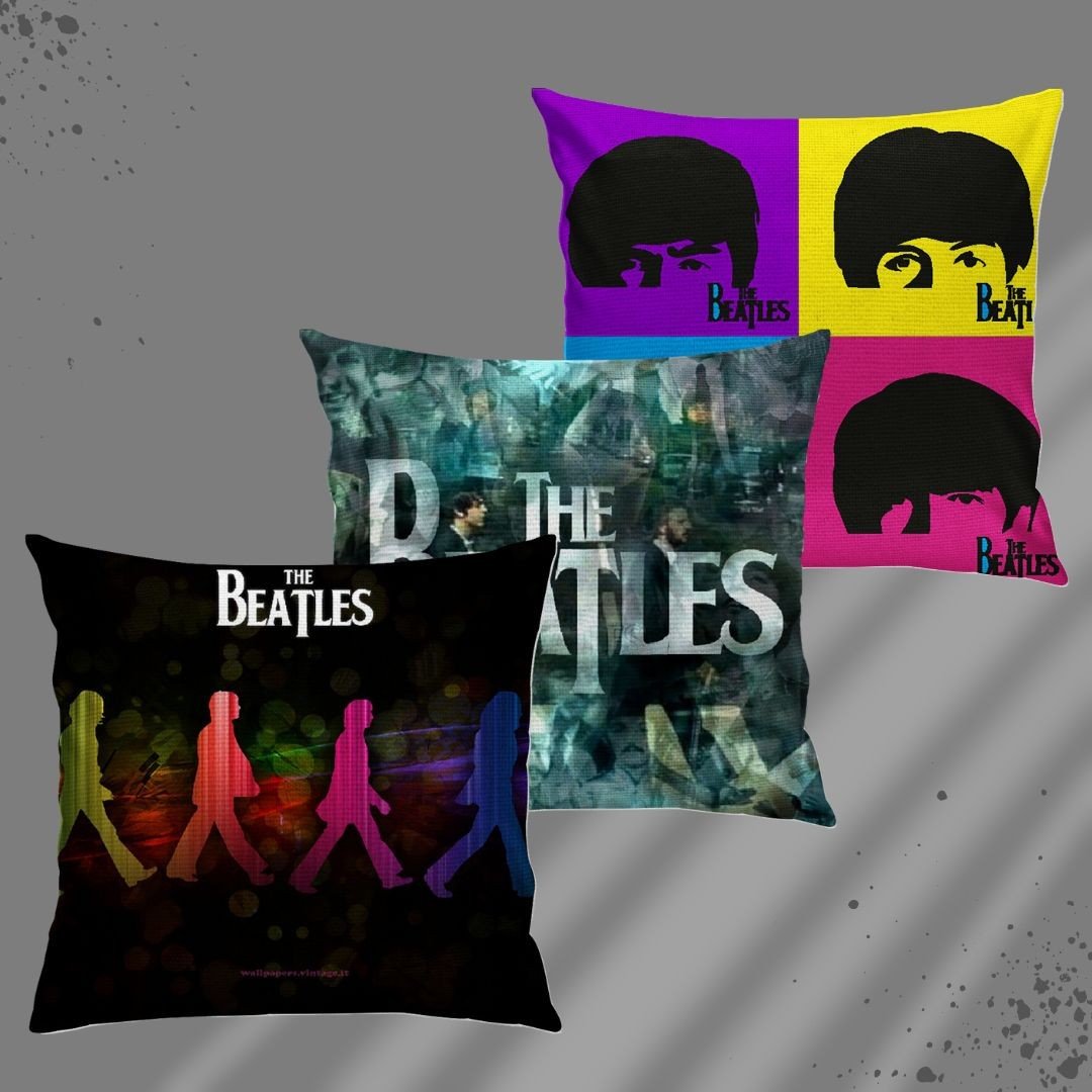 Kit 3 Capas Para Almofadas The Beatles Único