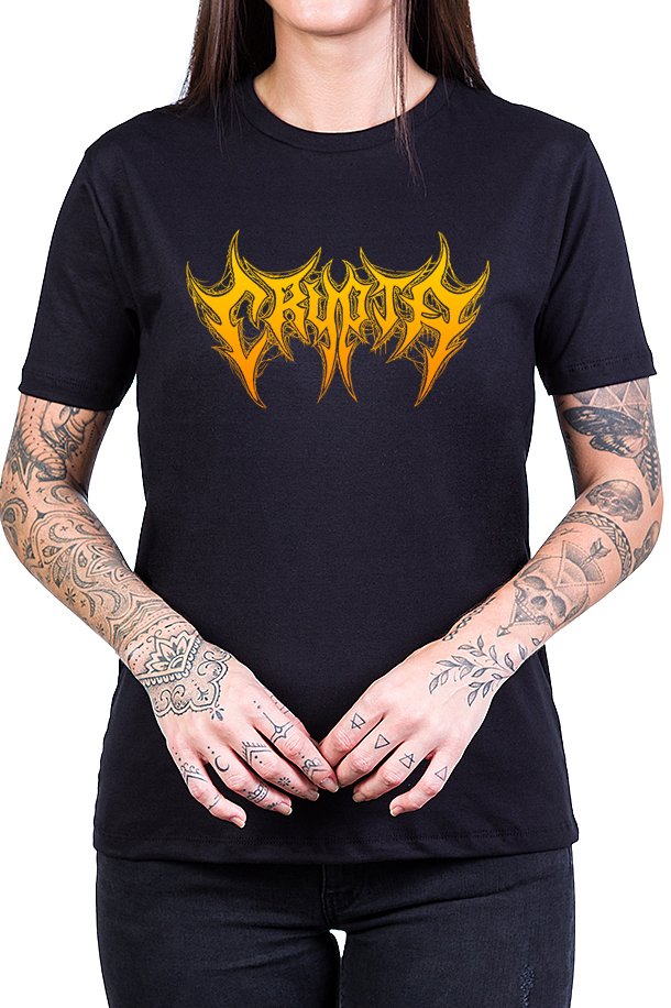 Camiseta Banda Crypta Logo Escrita 100% Algodão